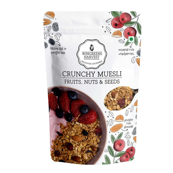 Crunchy Muesli Fruit And Nut With Seeds 800g | Wingreens Harvest